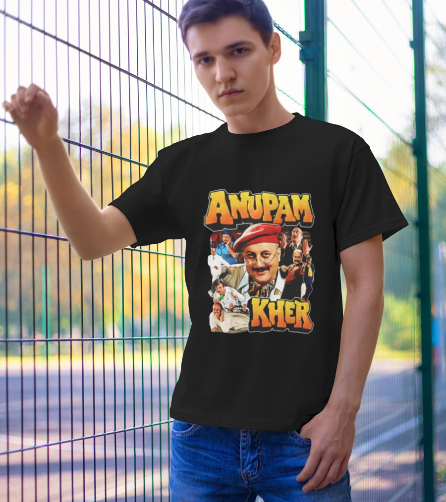 Anupam Kher Iconic Characters Collage T-Shirt