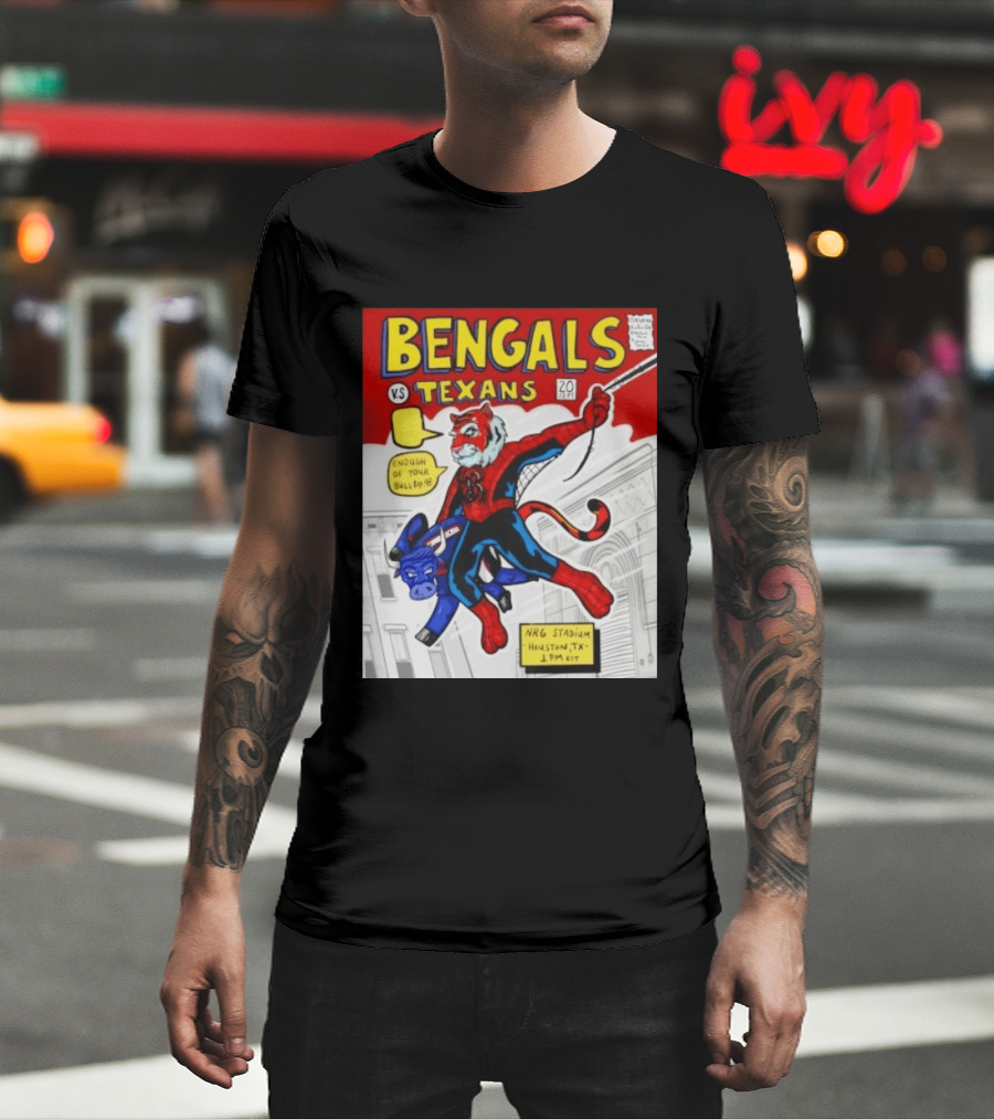 Bengals Vs Texans Week 2 Game Day NRG Stadium Houston 1PM EST Comic T-Shirt