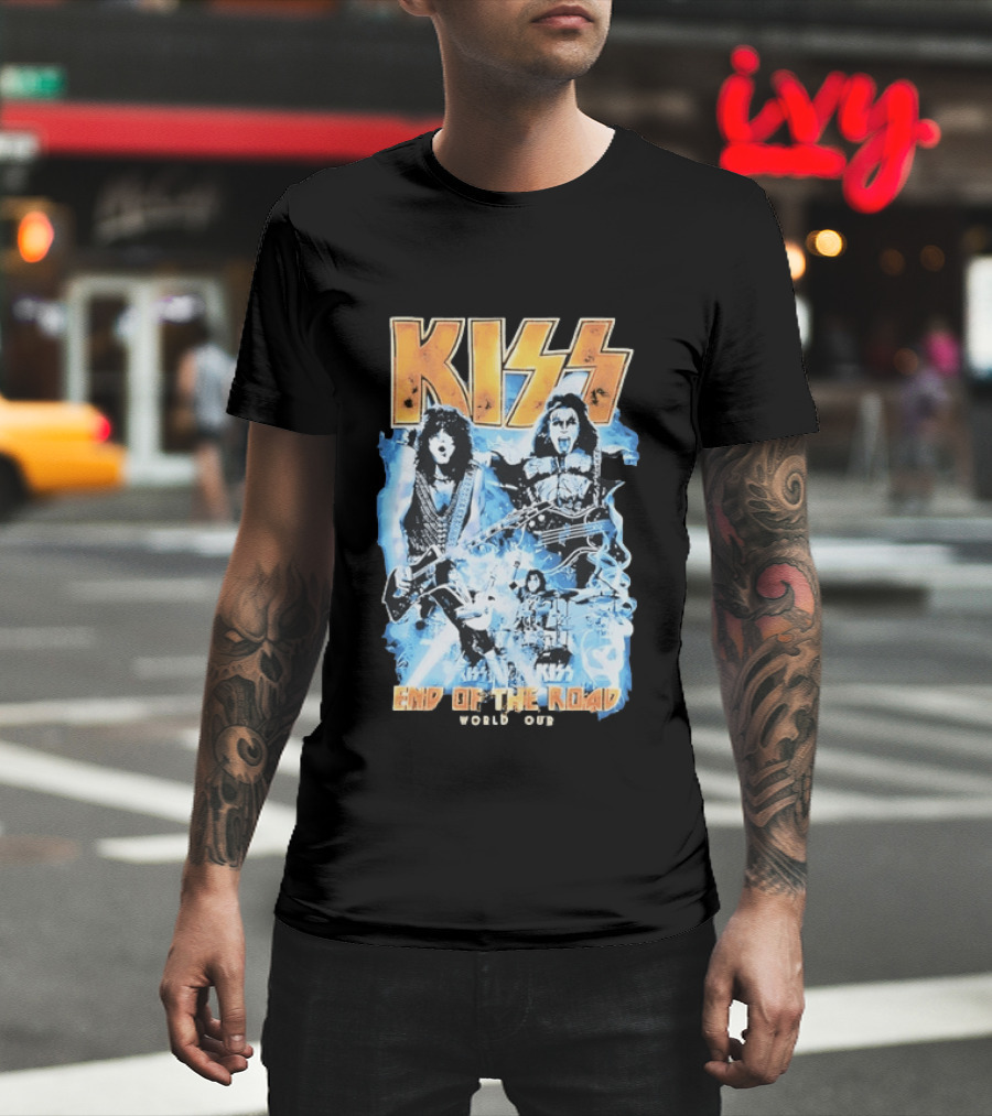 Kiss End Of The Road World Tour Rock Music Iconic Band Image T-Shirt