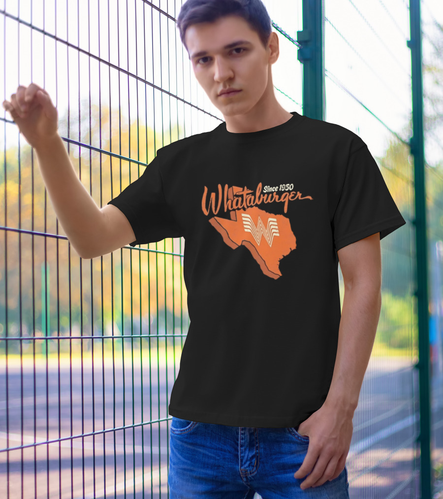 Whataburger Since 1950 Texas State Outline Distressed T-Shirt