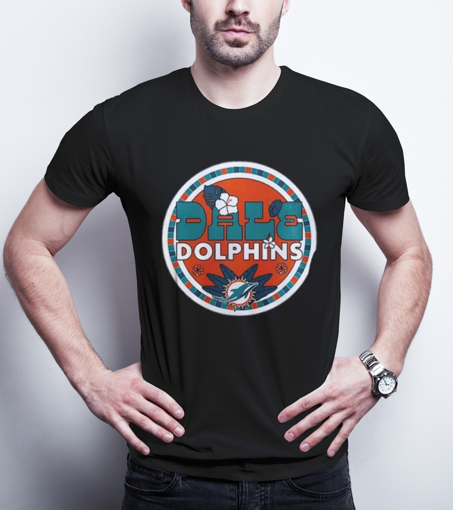 Miami Dolphins Dale Dolphins Los Delfines De Miami Defiende Nuestra Casa Hispanic Heritage T-Shirt