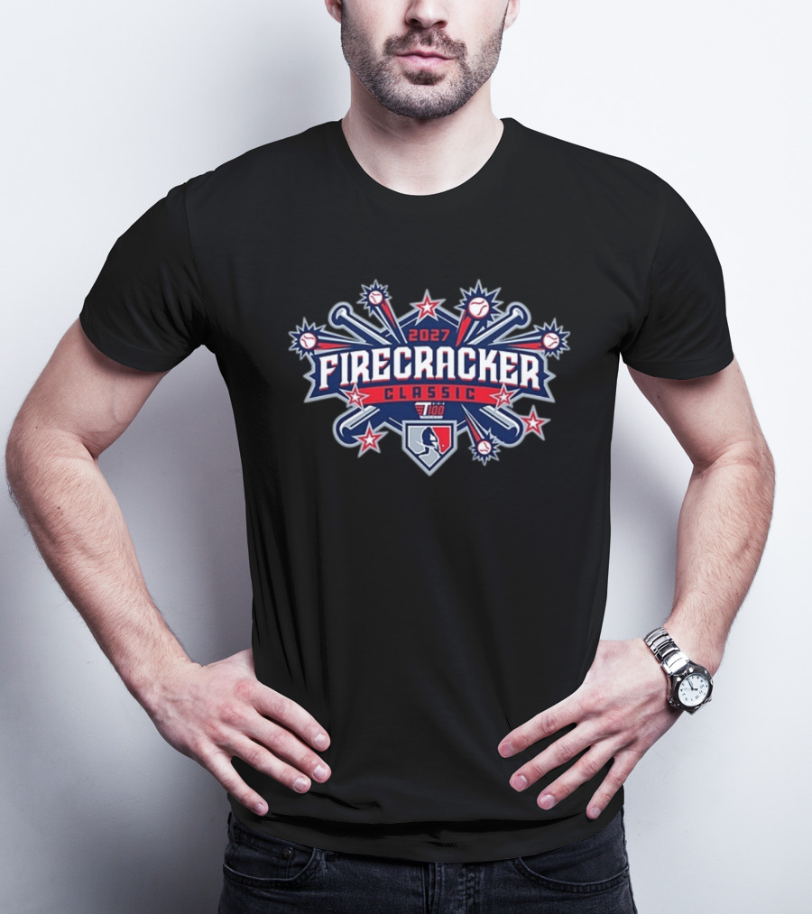 2027 Firecracker Classic Baseball Celebration With Stars And Bats T-Shirt