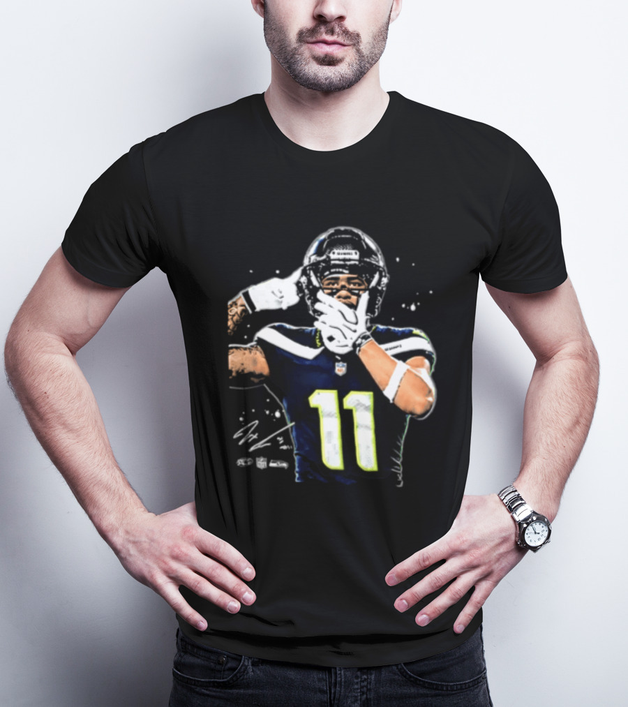 Geno Smith Seattle Seahawks Number 11 Pointing Gesture T-Shirt