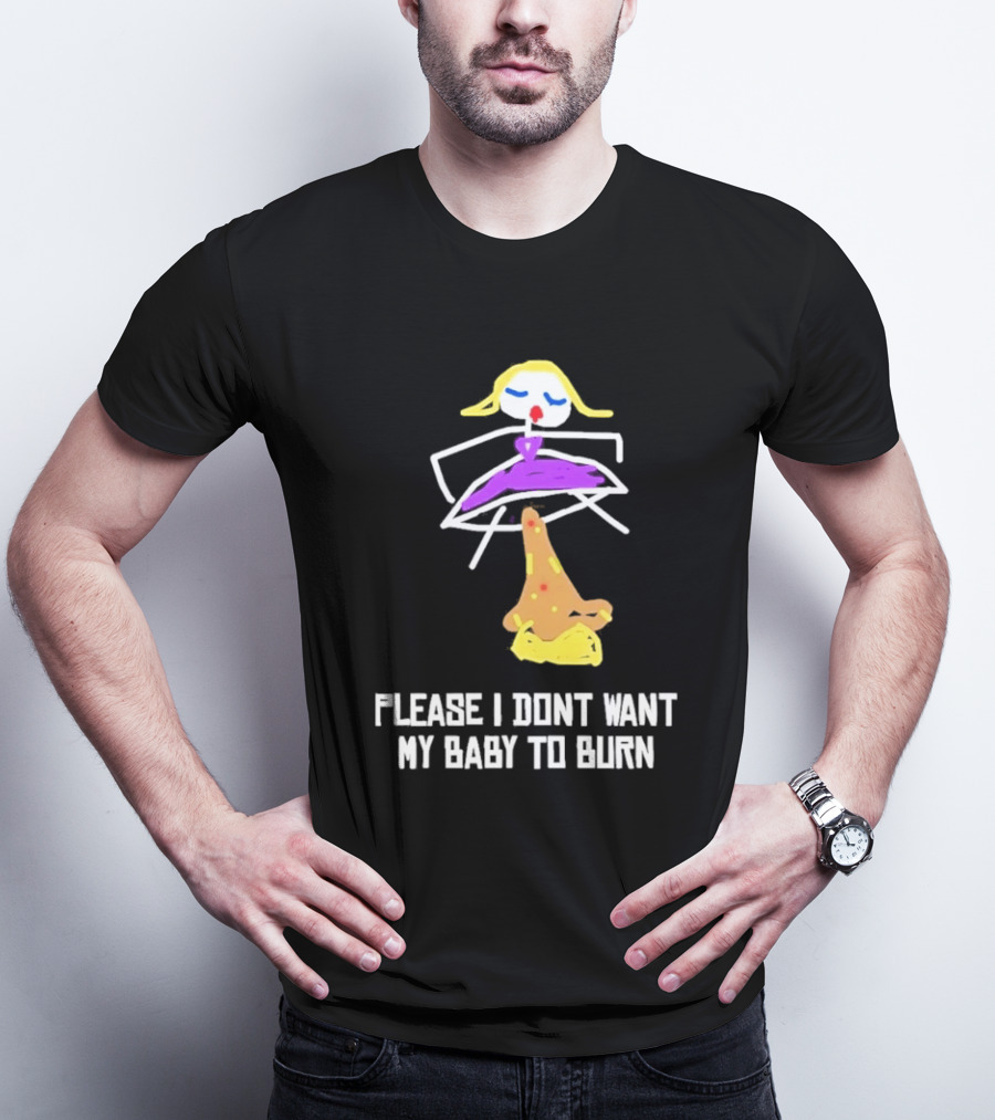 Please I Don't Want My Baby To Burn Internet Meme Pizza Dress Drawing T-Shirt