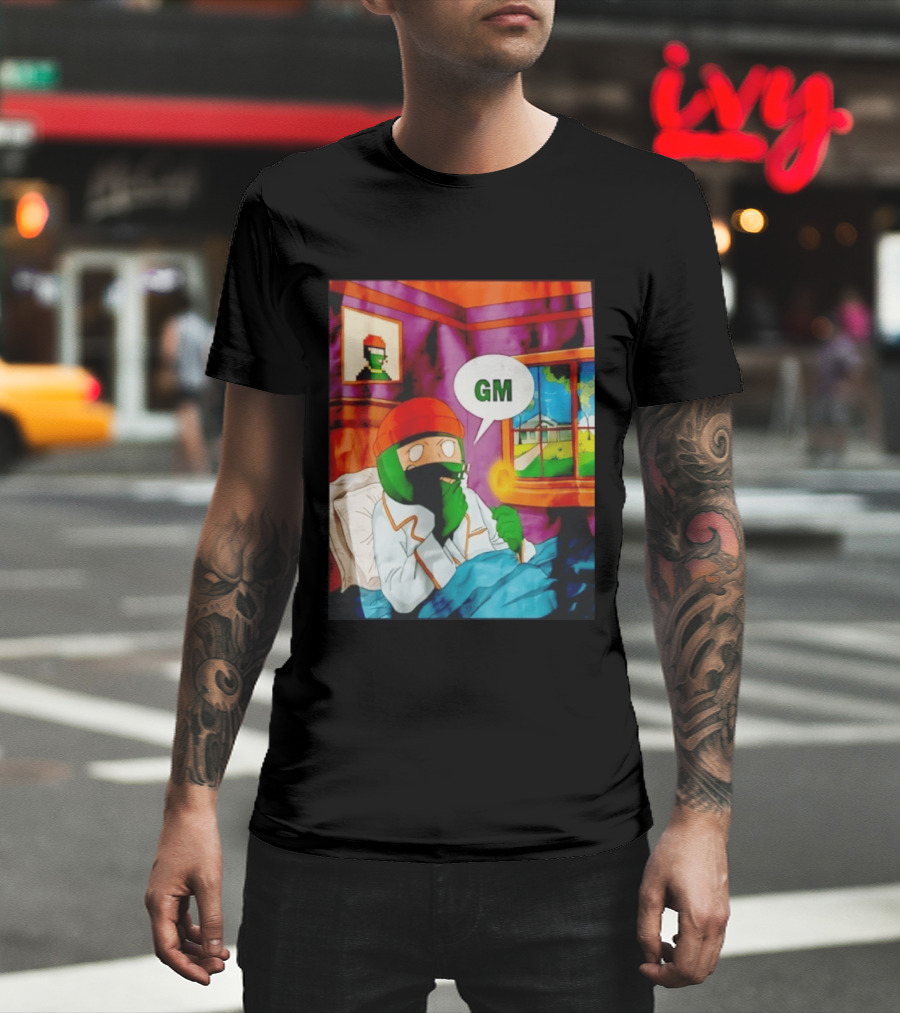 GM Crypto Morning Pepe Bitcoin Meme Blockchain T-Shirt