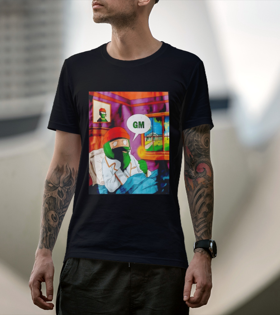 GM Crypto Morning Pepe Bitcoin Meme Blockchain T-Shirt