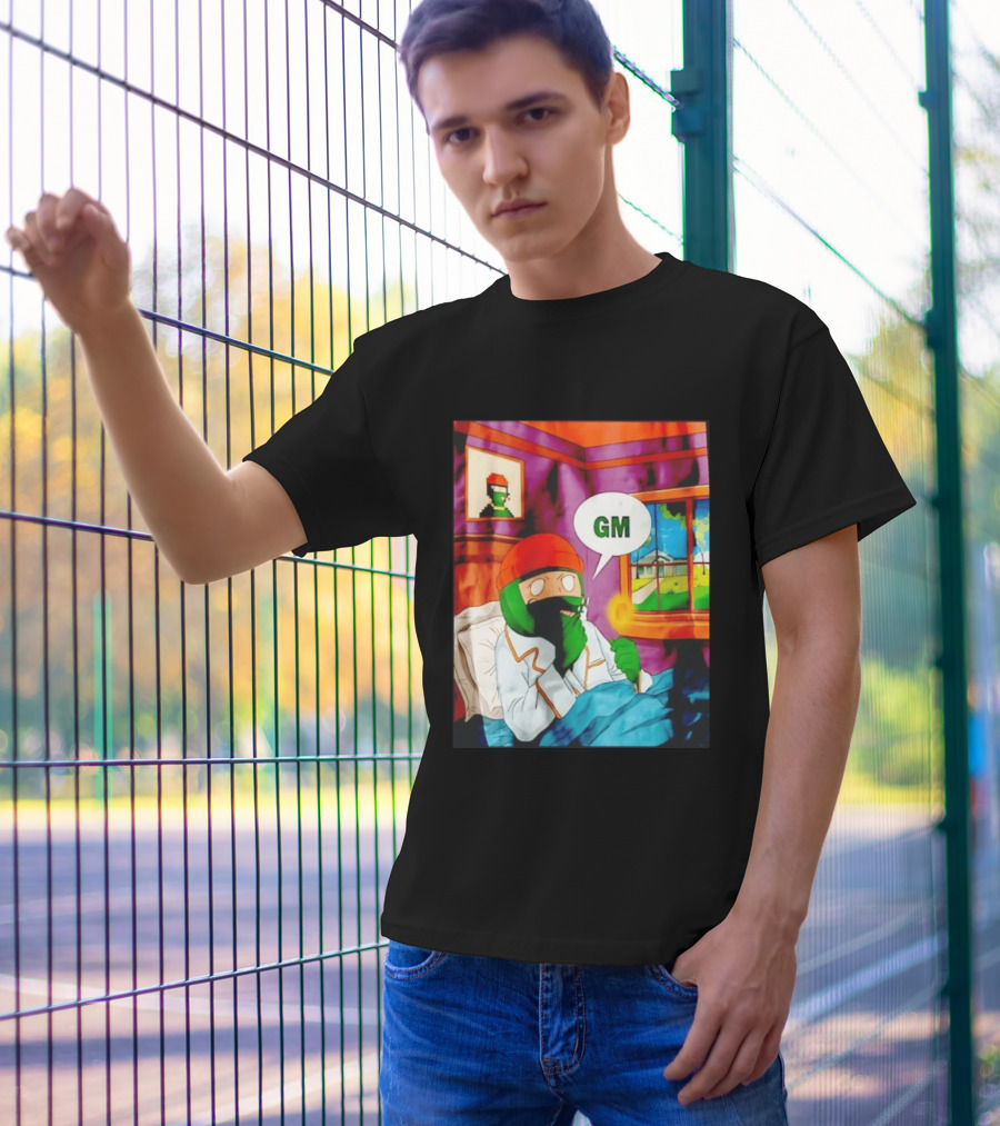 GM Crypto Morning Pepe Bitcoin Meme Blockchain T-Shirt