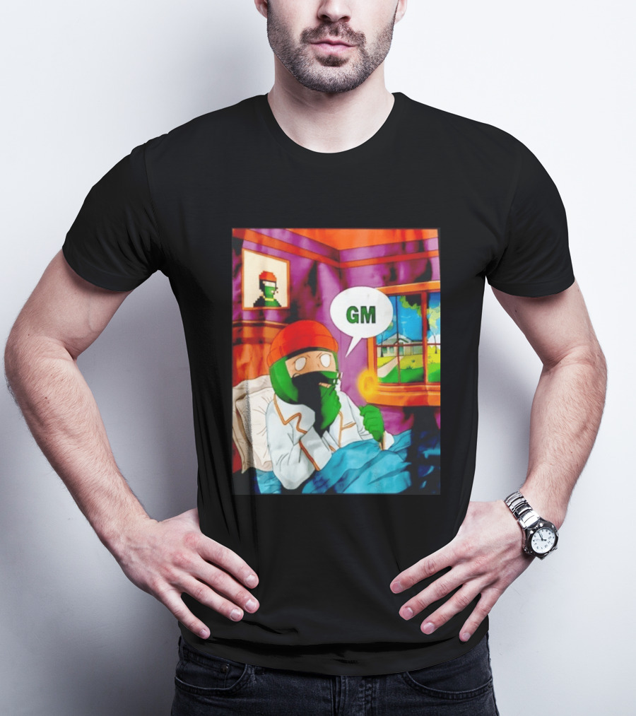 GM Crypto Morning Pepe Bitcoin Meme Blockchain T-Shirt