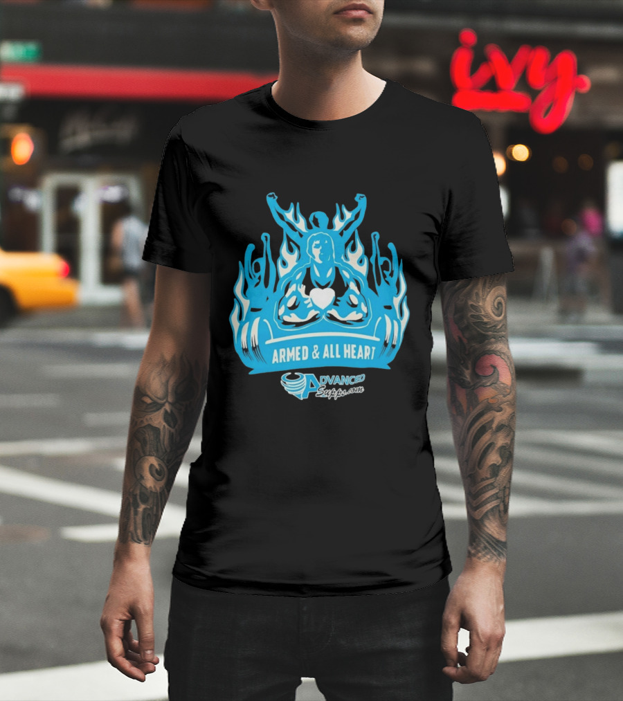 Armed & All Heart Advanced Supps Bodybuilding Fitness Motivation T-Shirt
