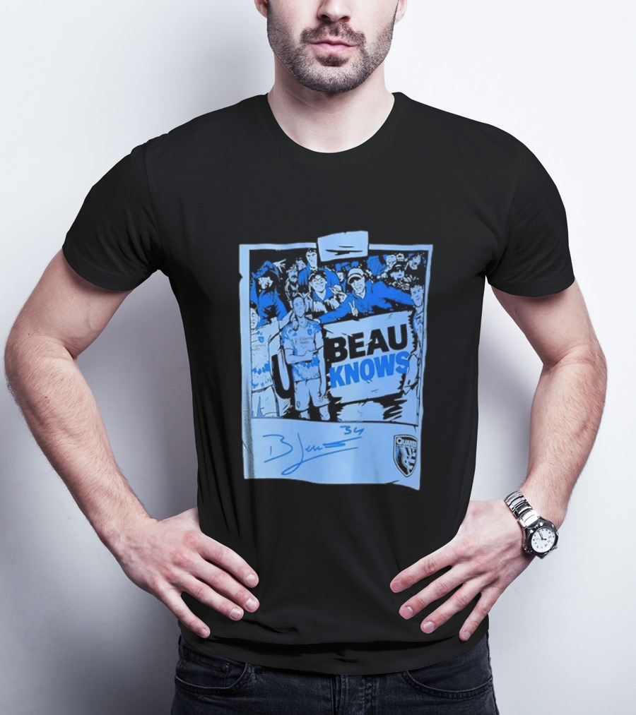 Beau Knows San Jose Earthquakes Soccer Fan Art Blue Signature T-Shirt