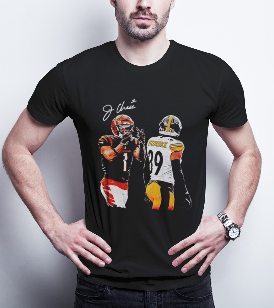 Ja'Marr Chase Vs Minkah Fitzpatrick Cincinnati Bengals Pittsburgh Steelers Football Matchup T-Shirt