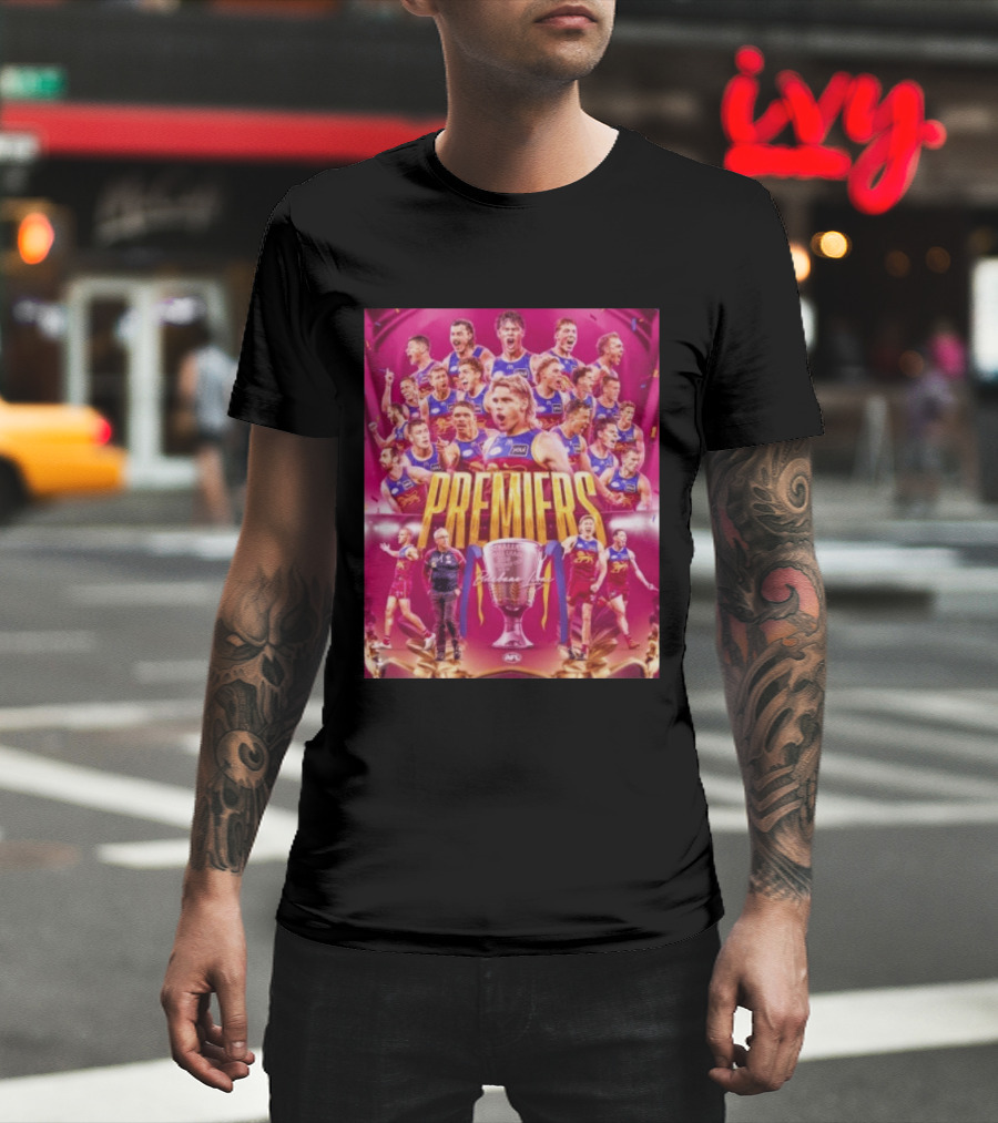 Brisbane Lions AFL 2026 Premiers Premiership Cup Celebration T-Shirt