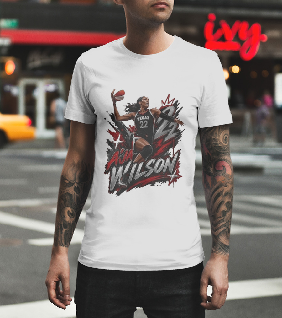 A'ja Wilson Vegas 22 Basketball Star T-Shirt