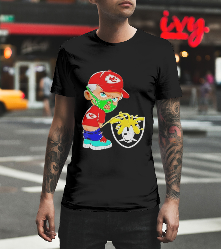 Kansas City Chiefs Fan Cartoon Rivalry With Las Vegas Raiders T-Shirt