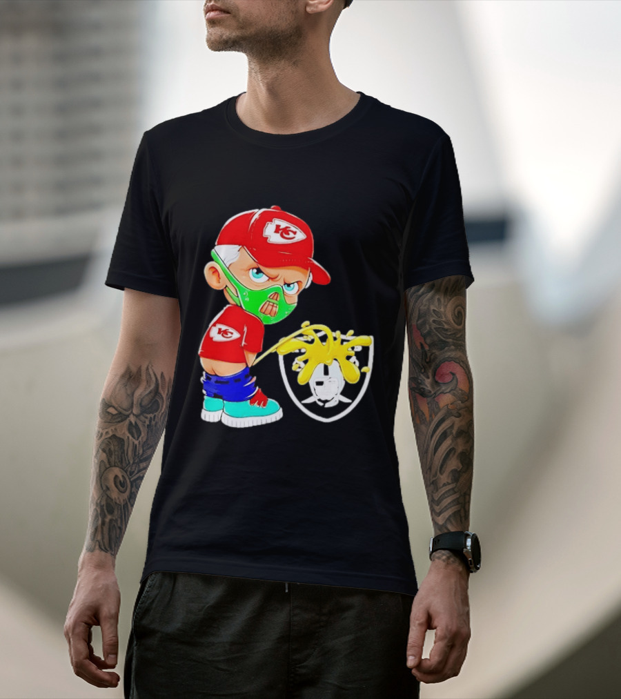 Kansas City Chiefs Fan Cartoon Rivalry With Las Vegas Raiders T-Shirt