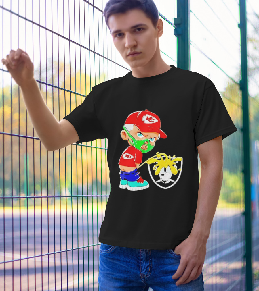 Kansas City Chiefs Fan Cartoon Rivalry With Las Vegas Raiders T-Shirt