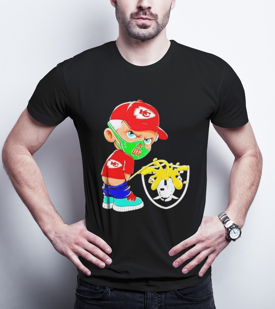 Kansas City Chiefs Fan Cartoon Rivalry With Las Vegas Raiders T-Shirt