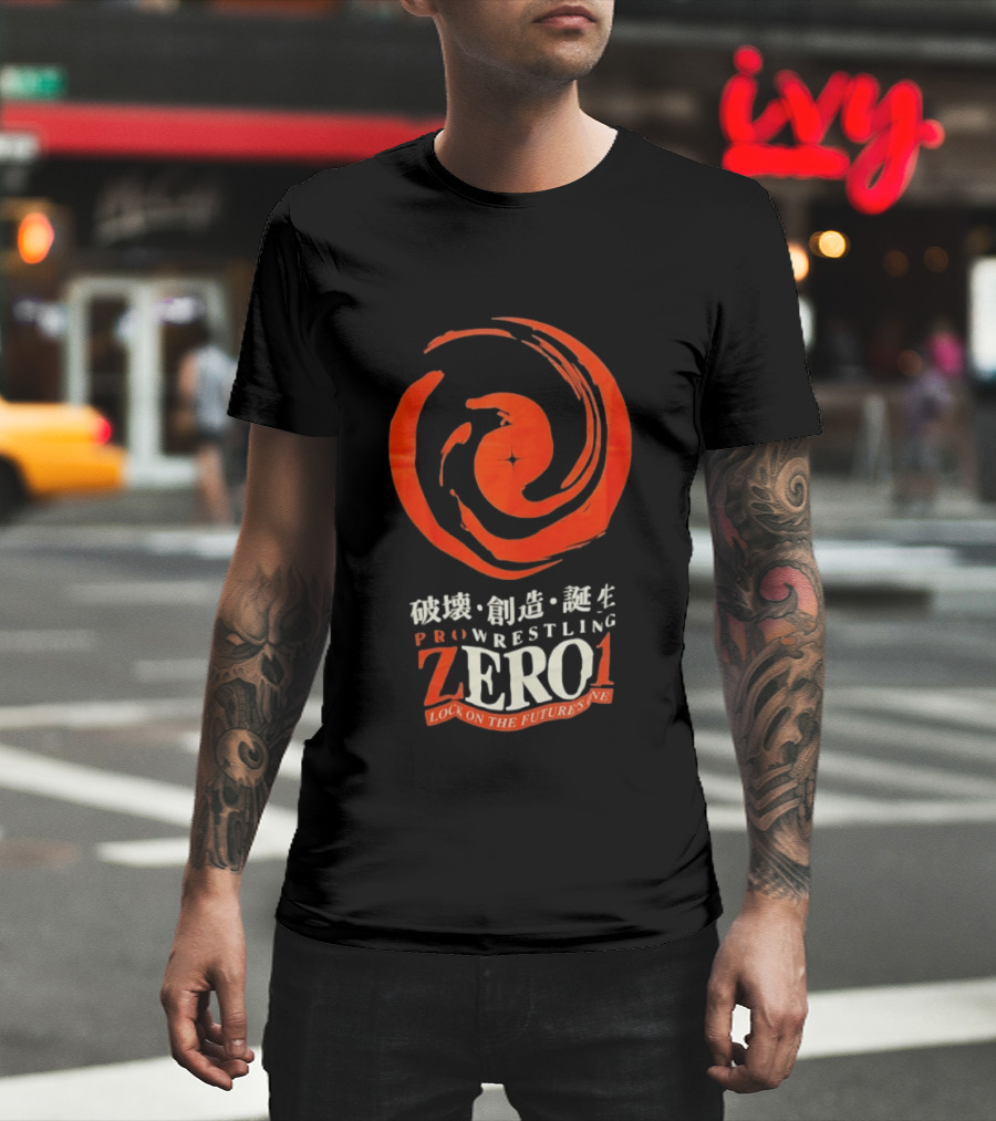 Pro Wrestling Zero1 Lock On The Future's One Breaking Creativity Birth T-Shirt