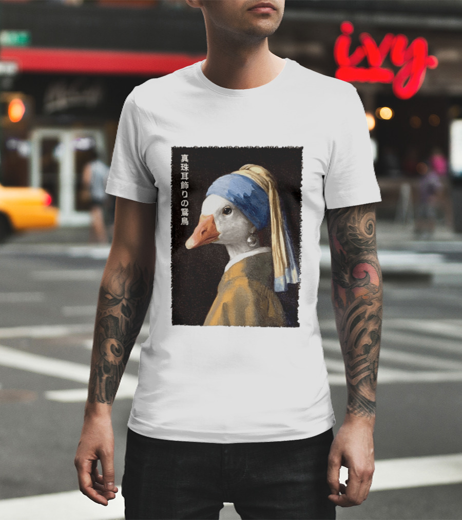 Goose With A Pearl Earring Meme Japanese T-Shirt