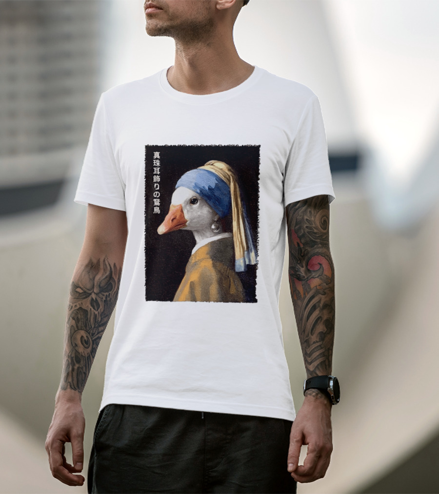 Goose With A Pearl Earring Meme Japanese T-Shirt