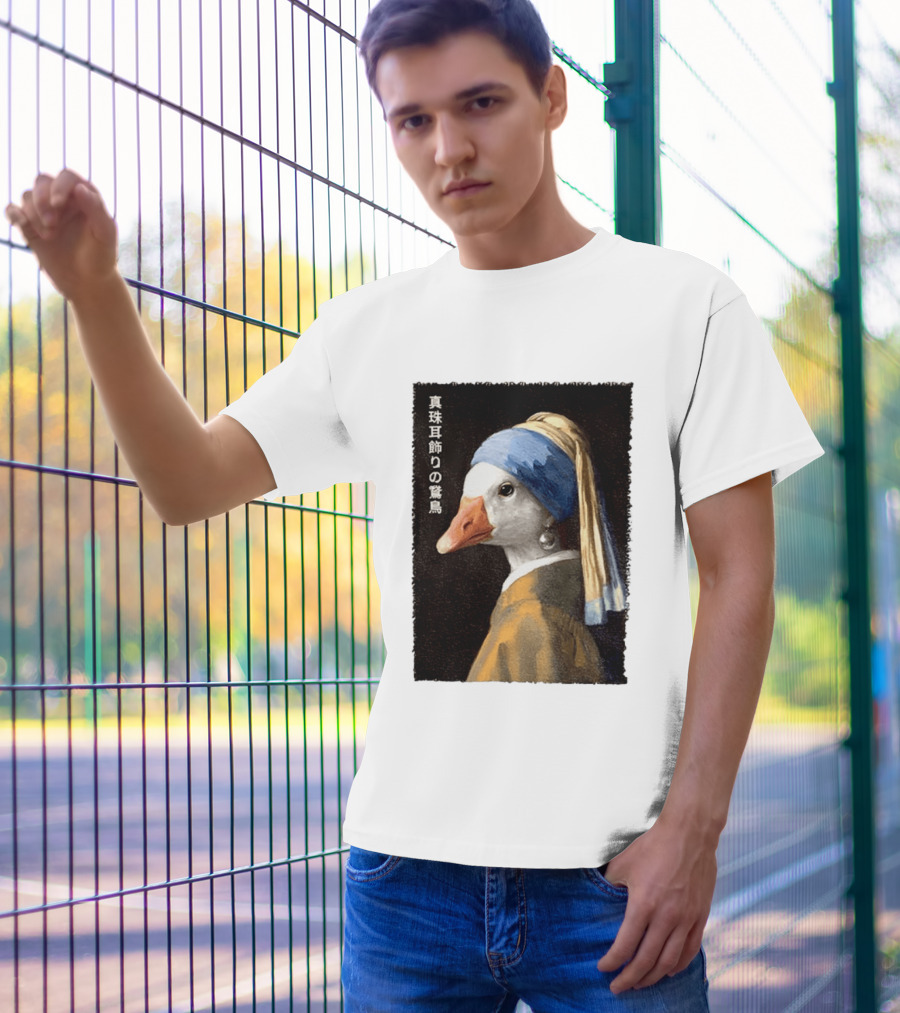 Goose With A Pearl Earring Meme Japanese T-Shirt