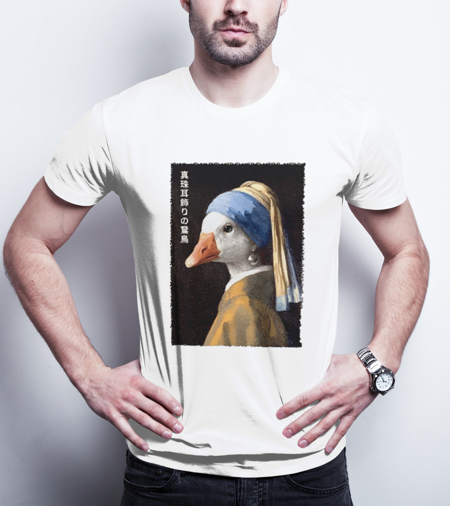 Goose With A Pearl Earring Meme Japanese T-Shirt