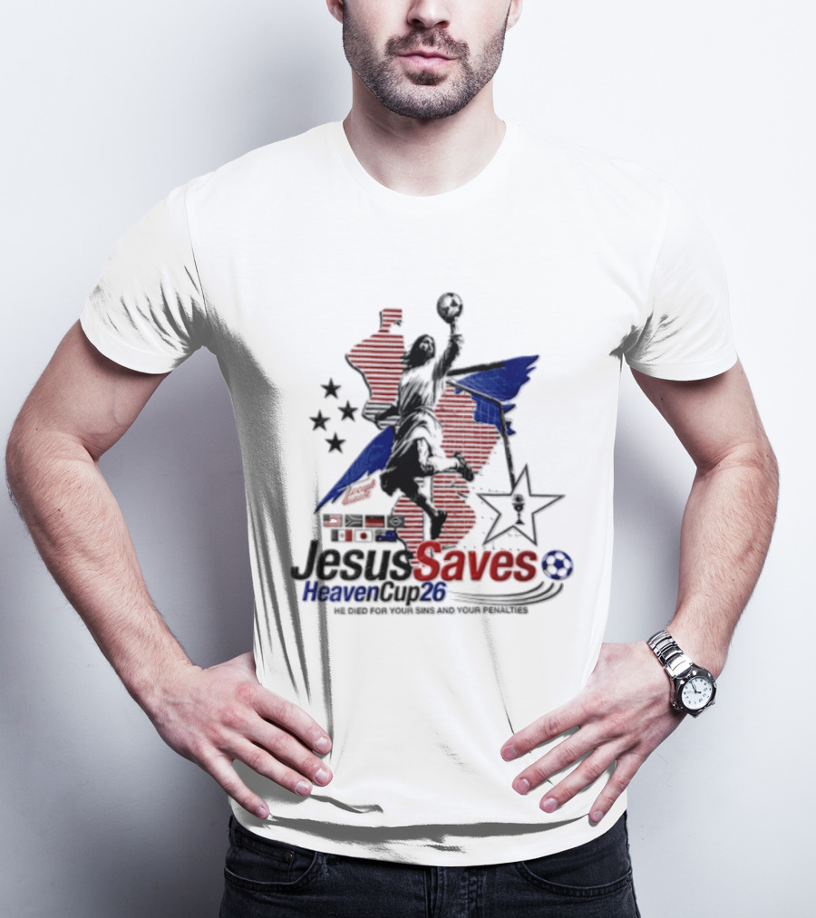 Jesus Saves Heaven Cup 26 Basketball Stars And Stripes T-Shirt