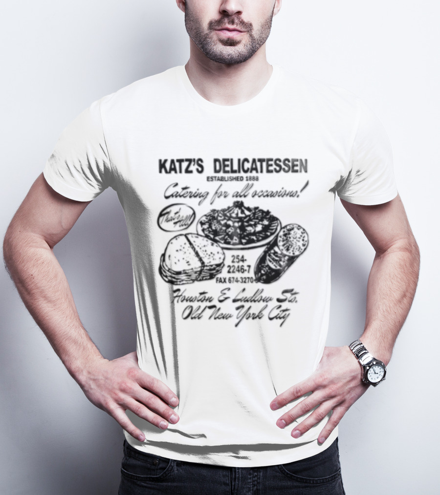 Katz's Delicatessen Catering Pastrami Houston Ludlow Old New York City T-Shirt