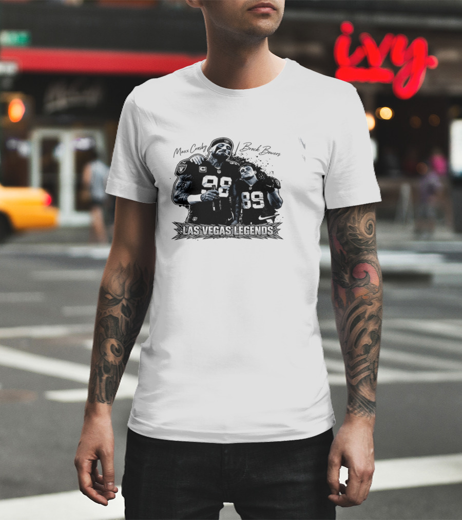 Maxx Crosby Brock Bowers 89 Las Vegas Legends 98 T-Shirt