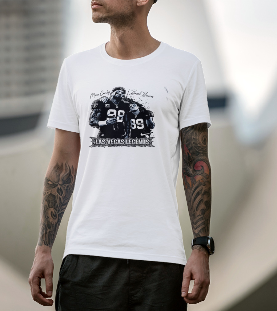 Maxx Crosby Brock Bowers 89 Las Vegas Legends 98 T-Shirt