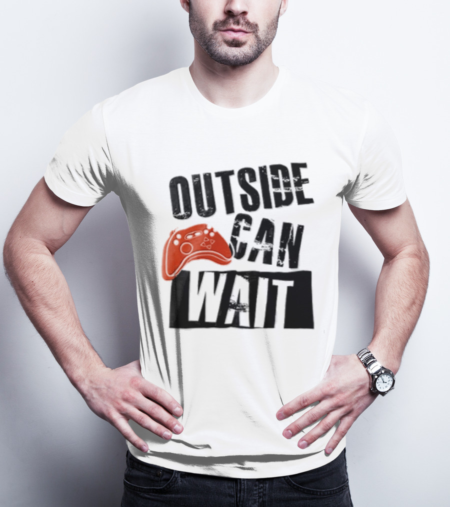 Outside Can Wait Video Game Controller T-Shirt