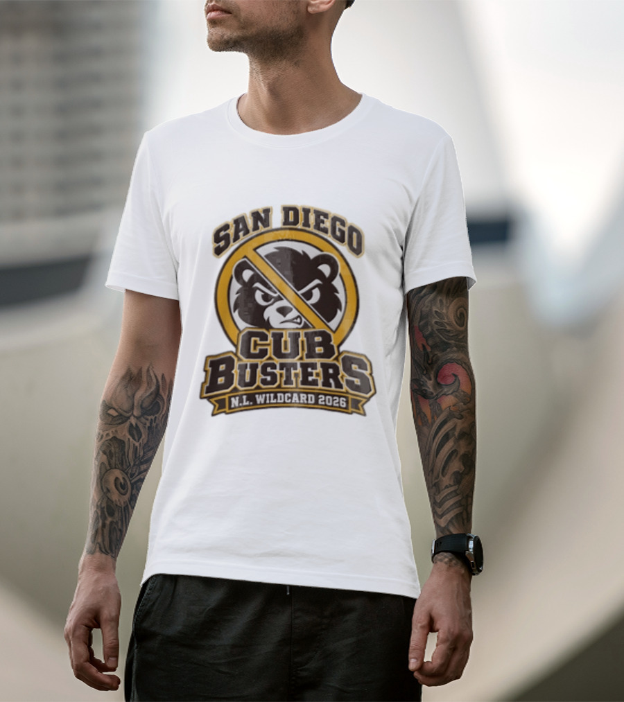 San Diego Cub Busters NL Wildcard 2026 Bear Warning T-Shirt