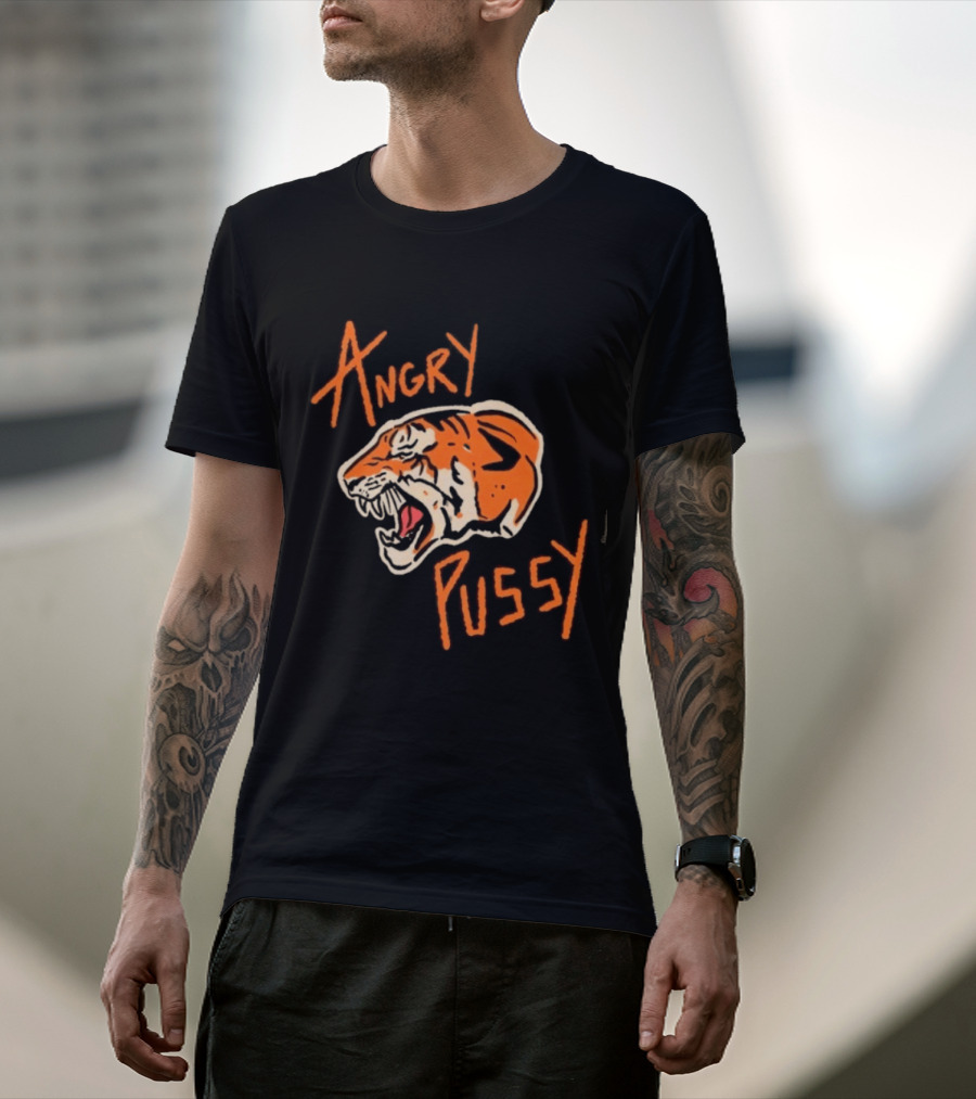 Angry Pussy Fierce Tiger Wild Cat Animal Predator T-Shirt