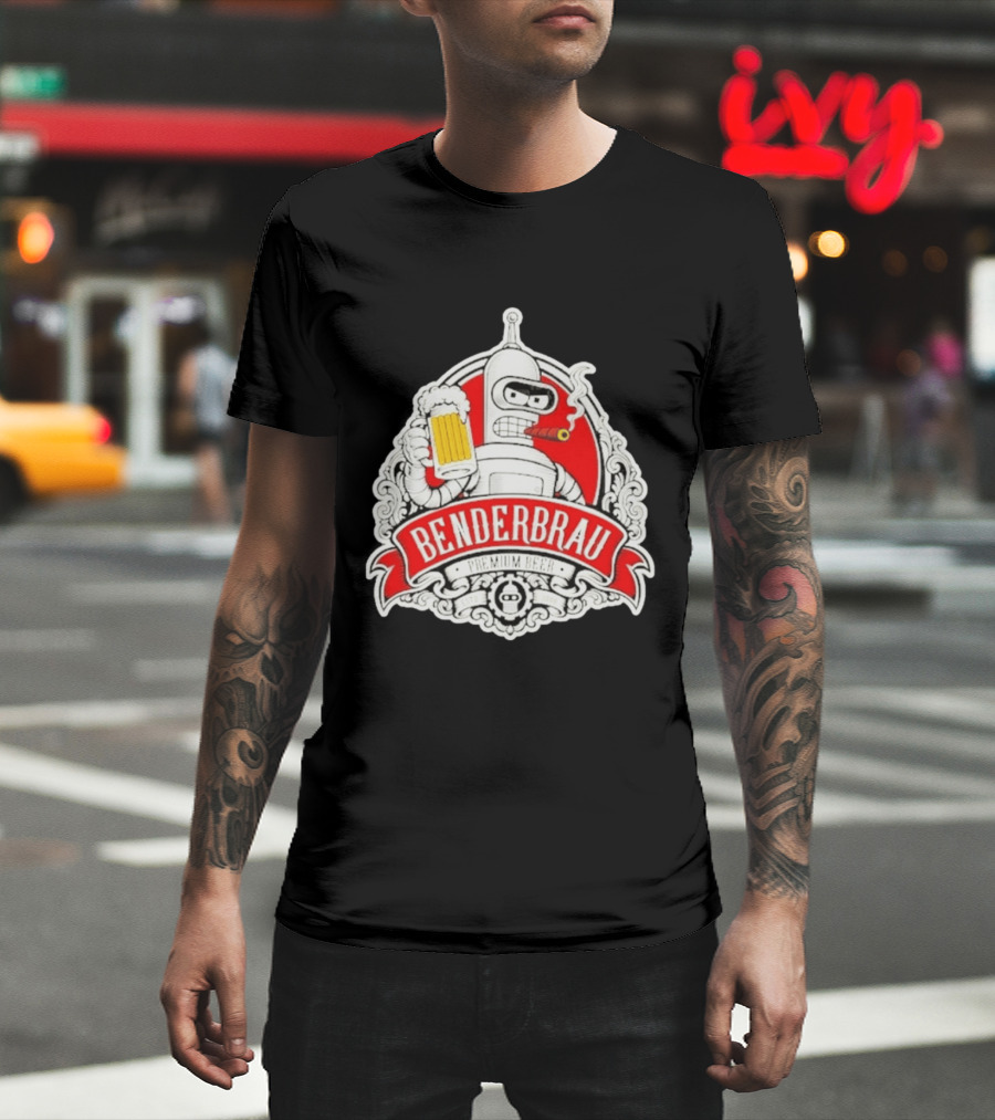Benderbrau Premium Beer Futurama Bender T-Shirt