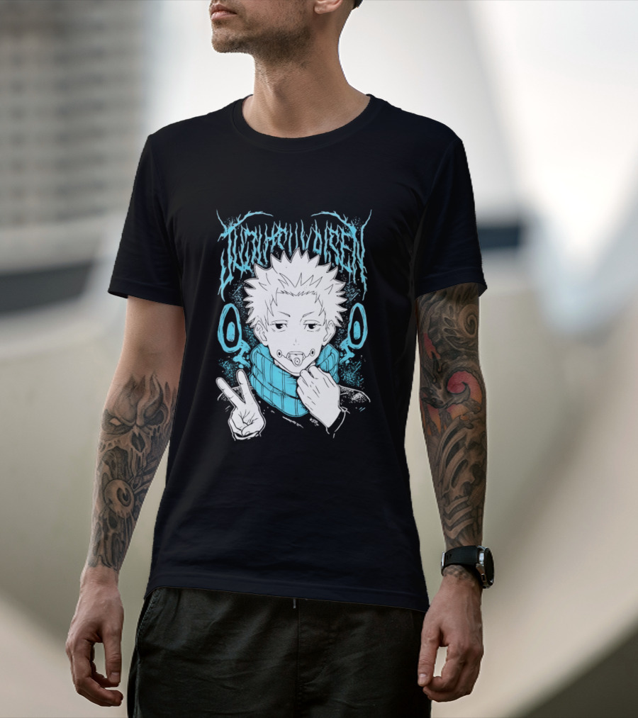 Jujutsu Kaisen Yuji Itadori Anime Manga Peace Sign T-Shirt