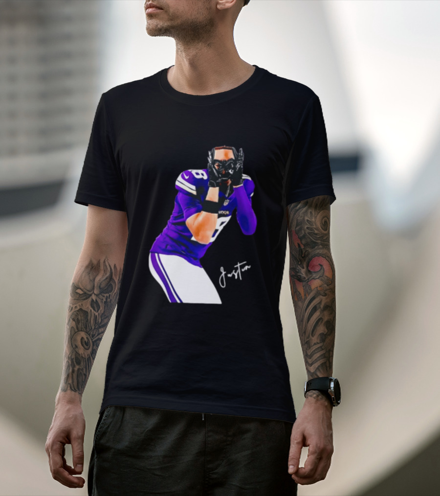 Justin Jefferson Signature Minnesota Vikings Football Player Pose T-Shirt