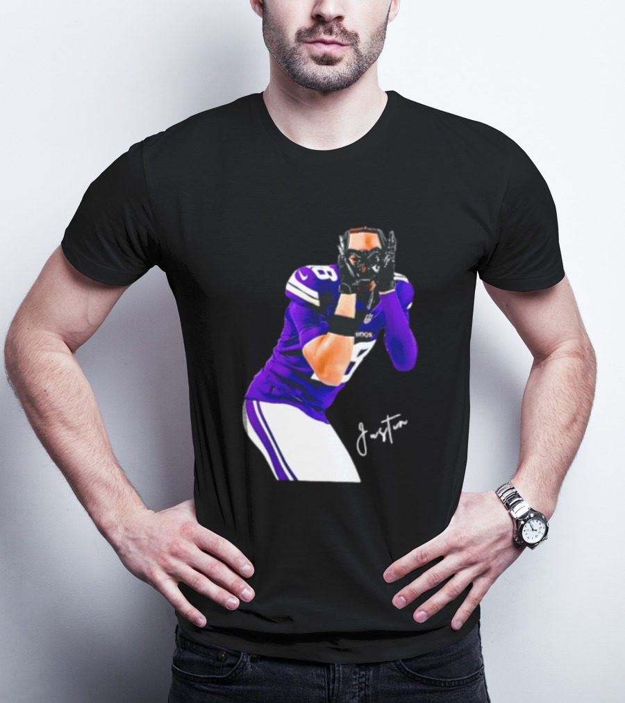 Justin Jefferson Signature Minnesota Vikings Football Player Pose T-Shirt
