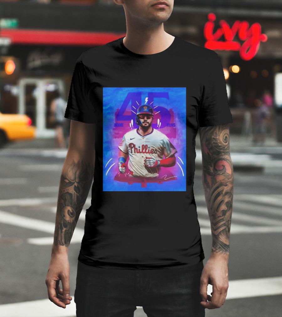 Kyle Schwarber 45 Home Runs Phillies MLB Leaderboard Season T-Shirt