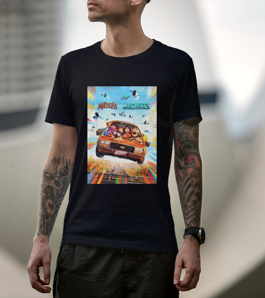 The Mitchells Vs The Machines Animated Family Adventure Robot Chaos T-Shirt
