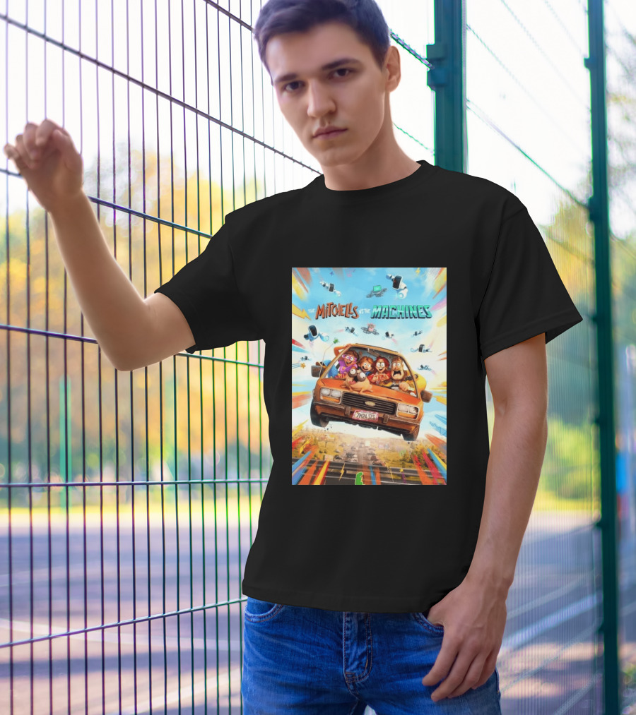 The Mitchells Vs The Machines Animated Family Adventure Robot Chaos T-Shirt