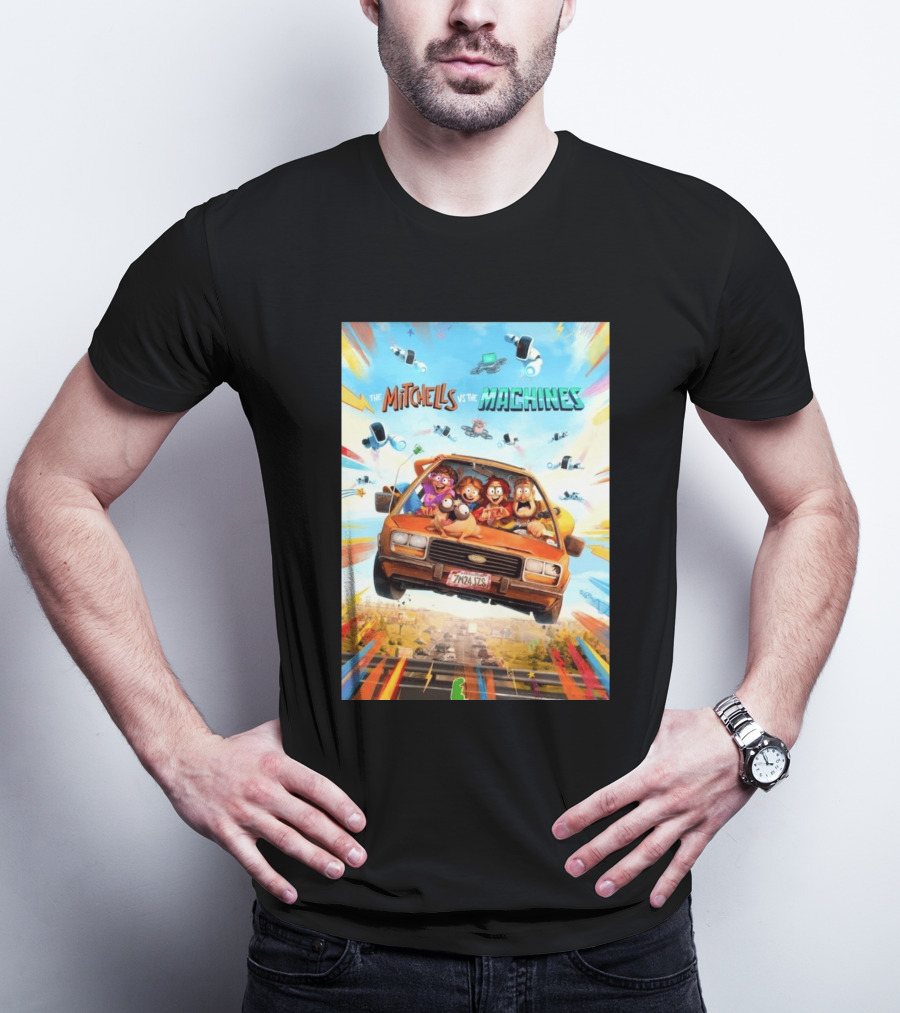 The Mitchells Vs The Machines Animated Family Adventure Robot Chaos T-Shirt