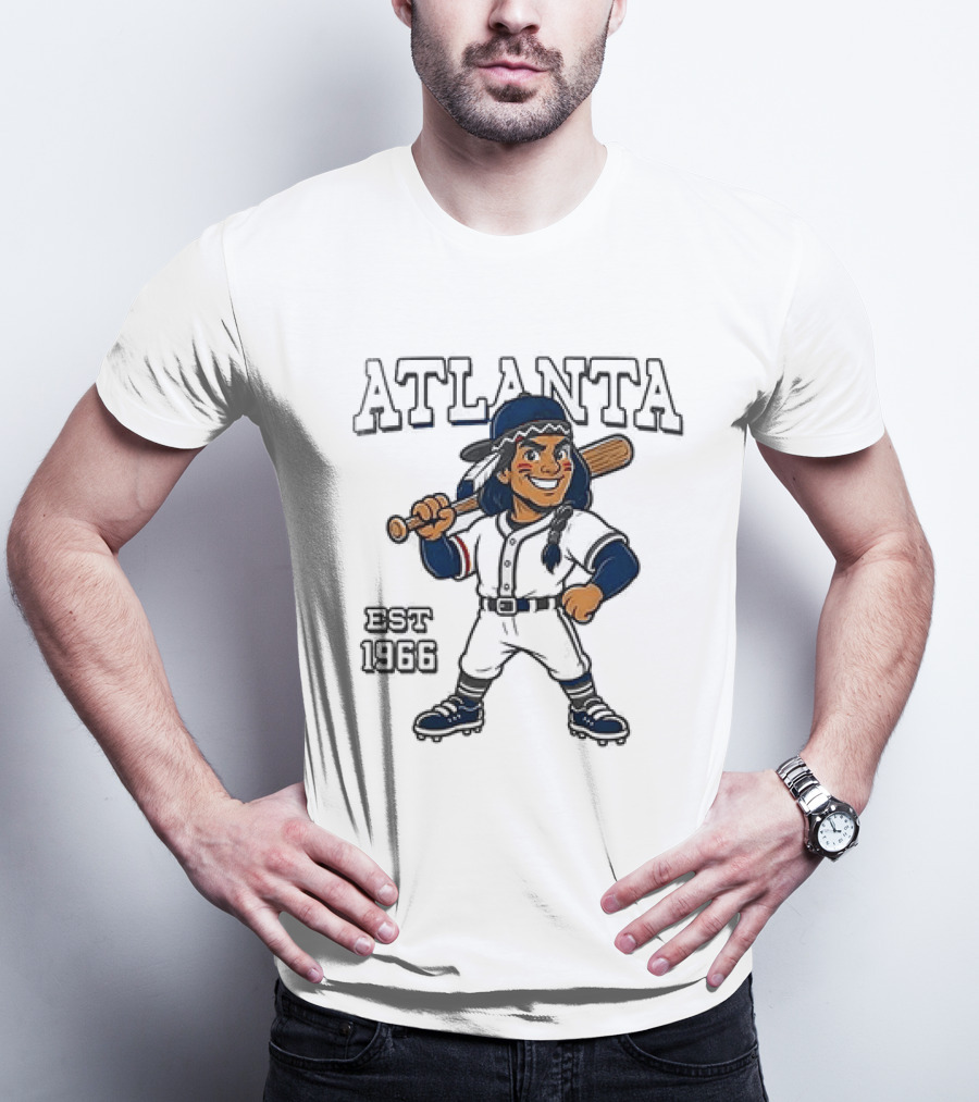 Atlanta Braves Baseball Vintage 1966 With Cartoon Batter T-Shirt