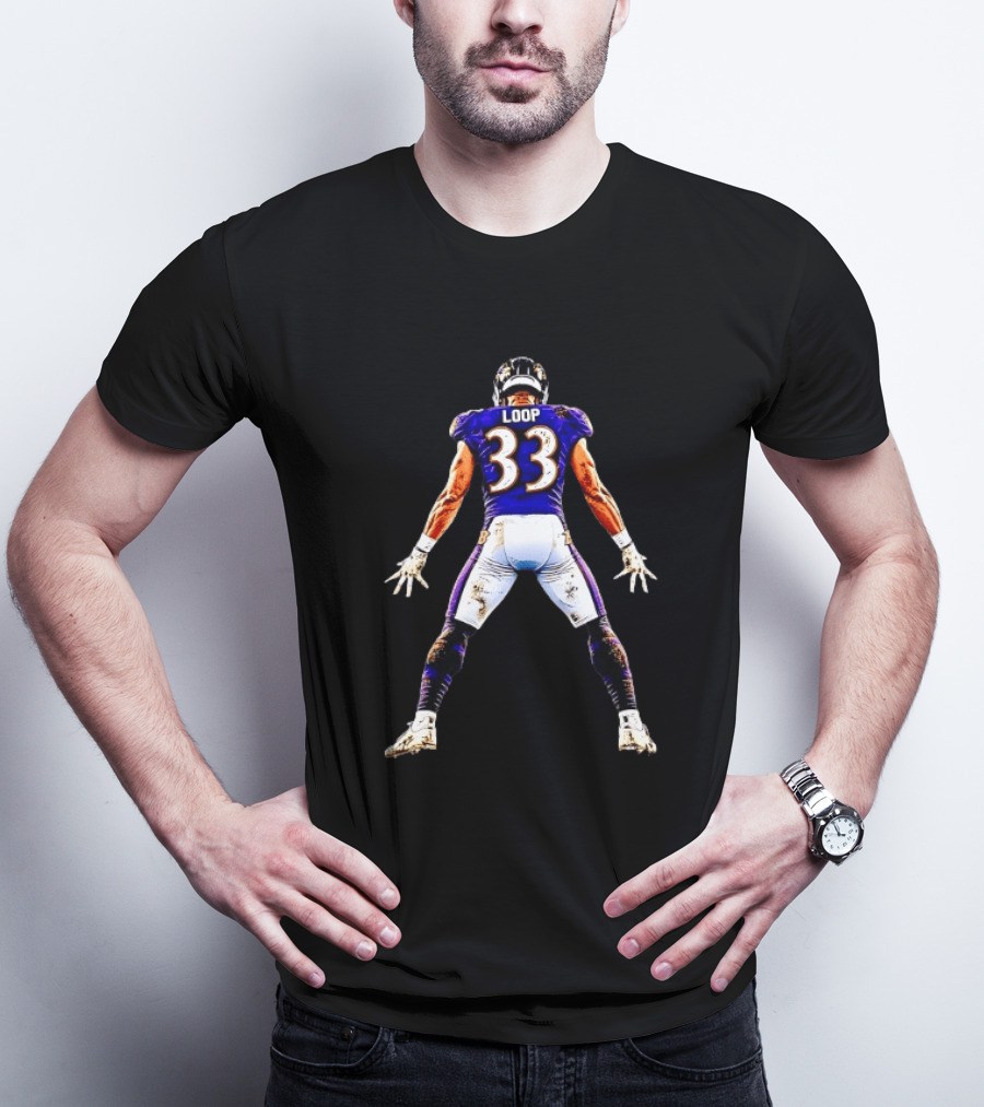 Loop 33 Baltimore Ravens Football Player Jersey T-Shirt