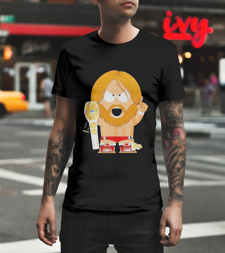 Daniel Bryan Parody Cartoon WWE Champion Belt T-Shirt