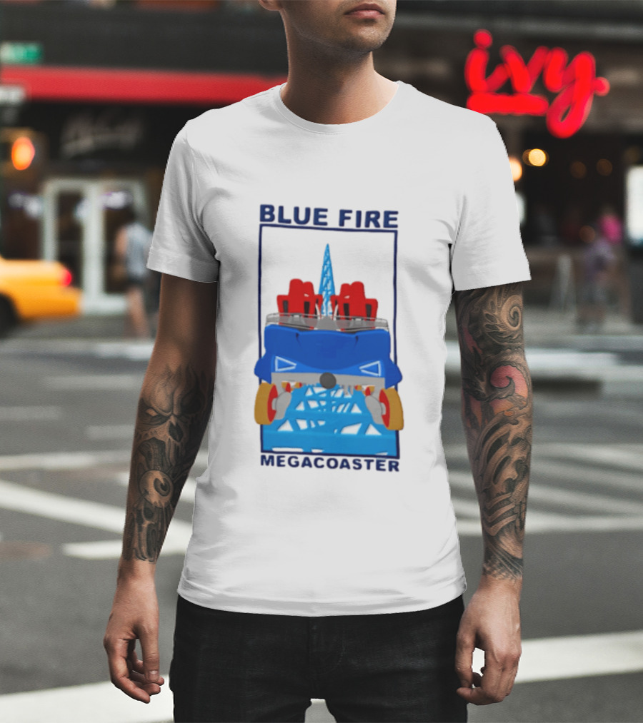 Blue Fire Megacoaster Roller Car T-Shirt