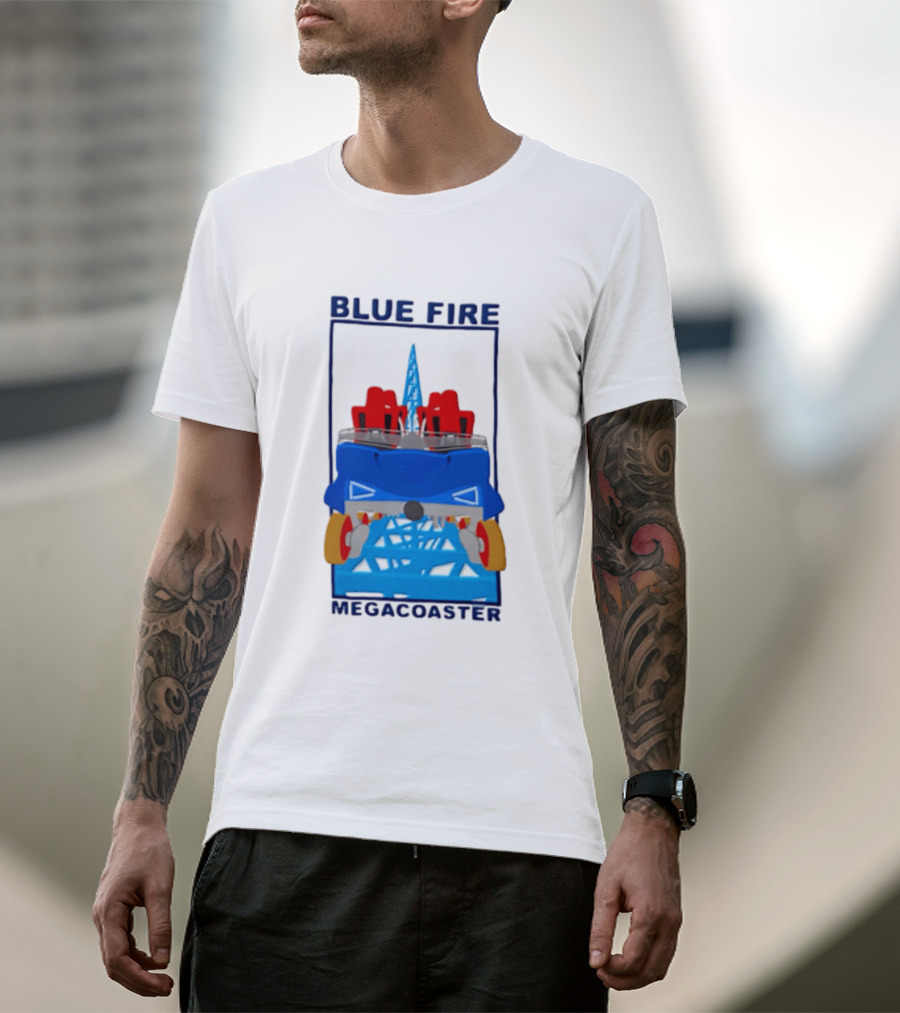 Blue Fire Megacoaster Roller Car T-Shirt