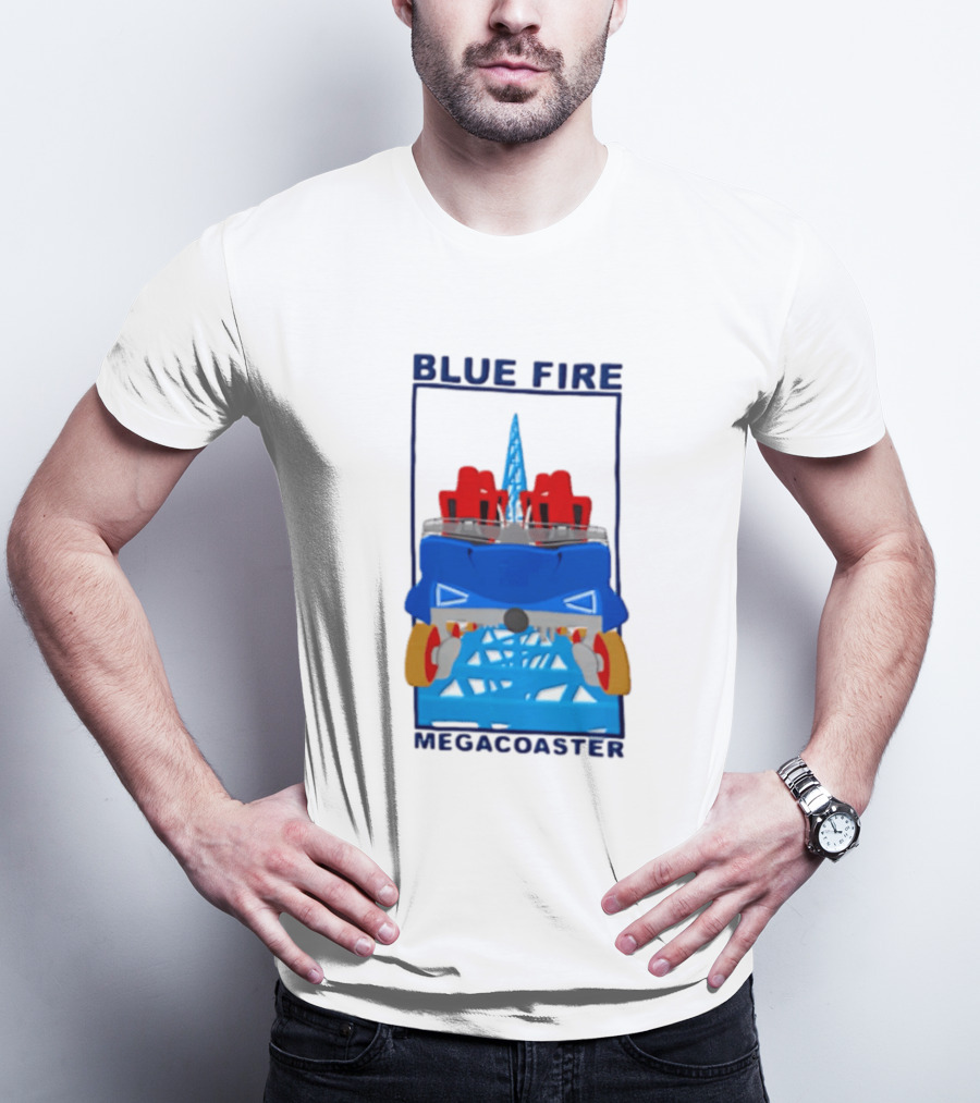 Blue Fire Megacoaster Roller Car T-Shirt