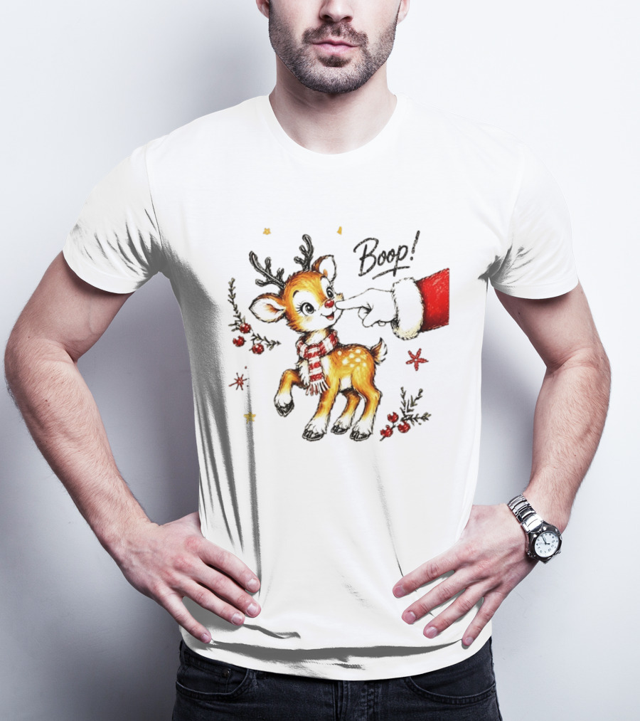 Boop Reindeer Santa Claus Hand Christmas Festive Holiday Magic T-Shirt