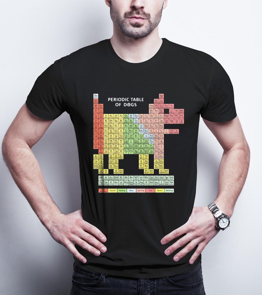 Periodic Table Of Dogs Breed Chart Non Sporting Hound Herding Misc Sporting Toy Terrier Working T-Shirt
