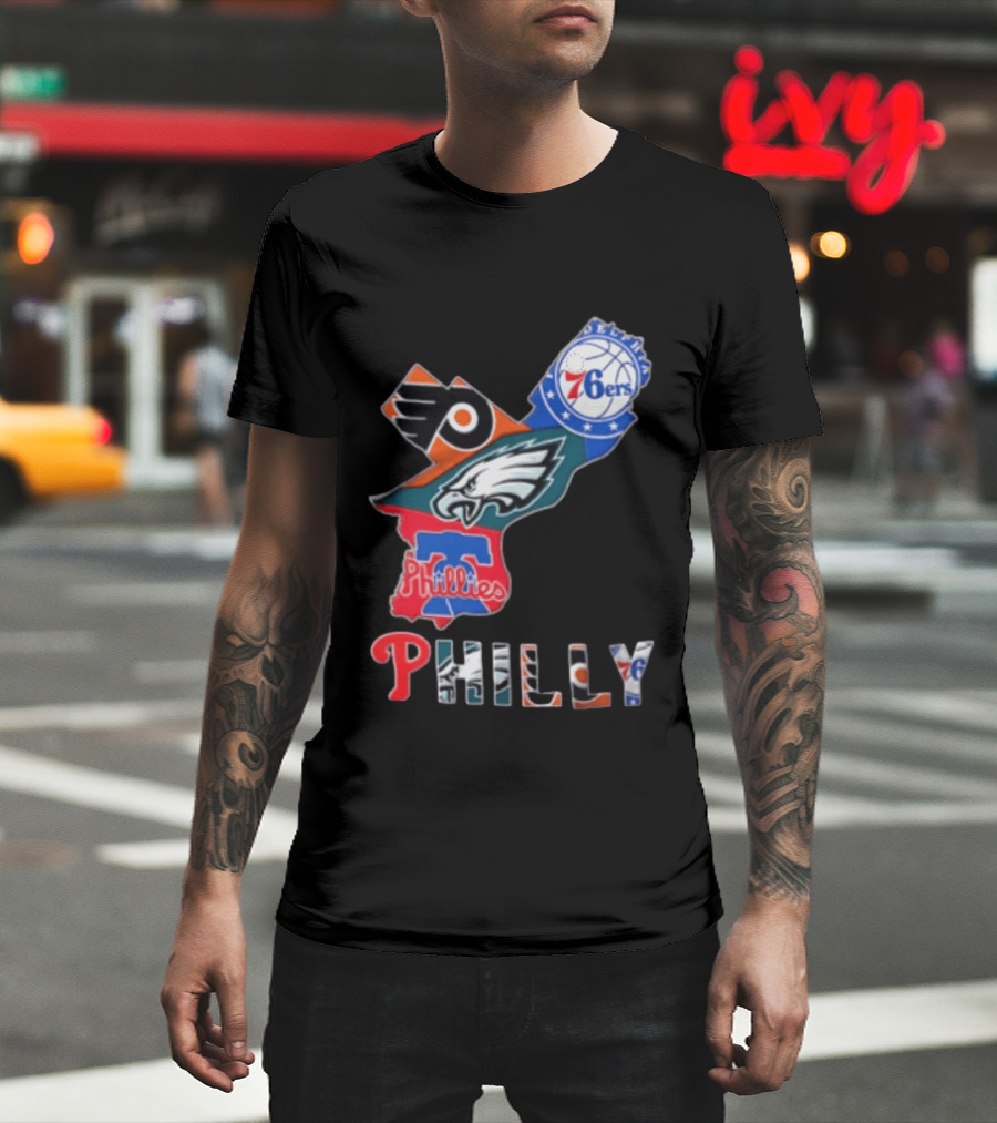 Philadelphia 76ers Flyers Eagles Phillies Philly Teams T-Shirt